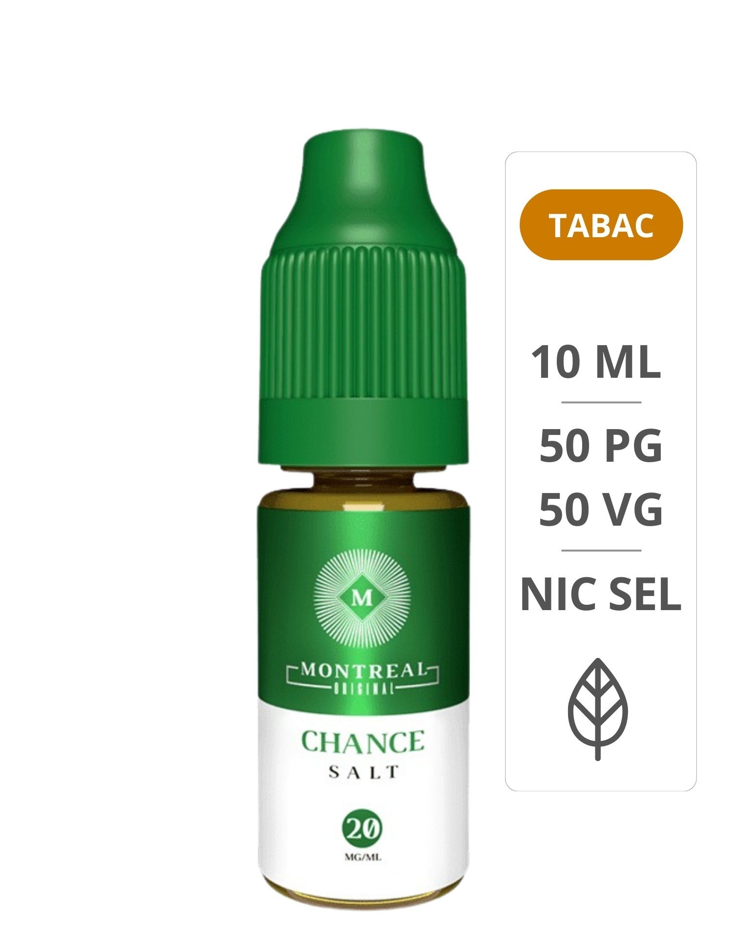 Chance Sel De Nicotine Montreal Original – E-liquide Tabac 10 ml